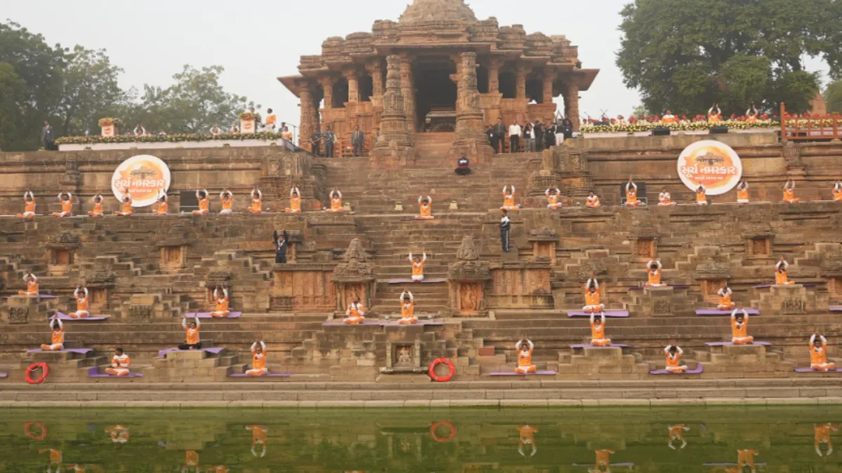 Gujarat Sets Guinness Record For Performing Mass Surya Namaskar Gujarat Sets Guinness Record For Performing Mass Surya Namaskar